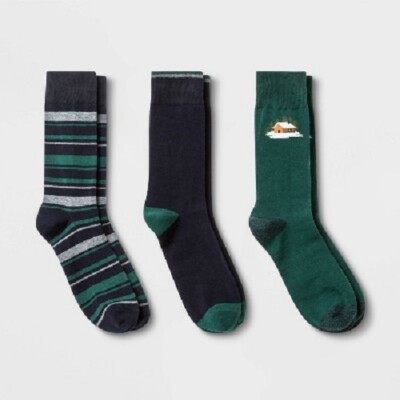 Men's 3pk Crew Socks - Goodfellow & Coâ?¢ Green 7-12 | eBay