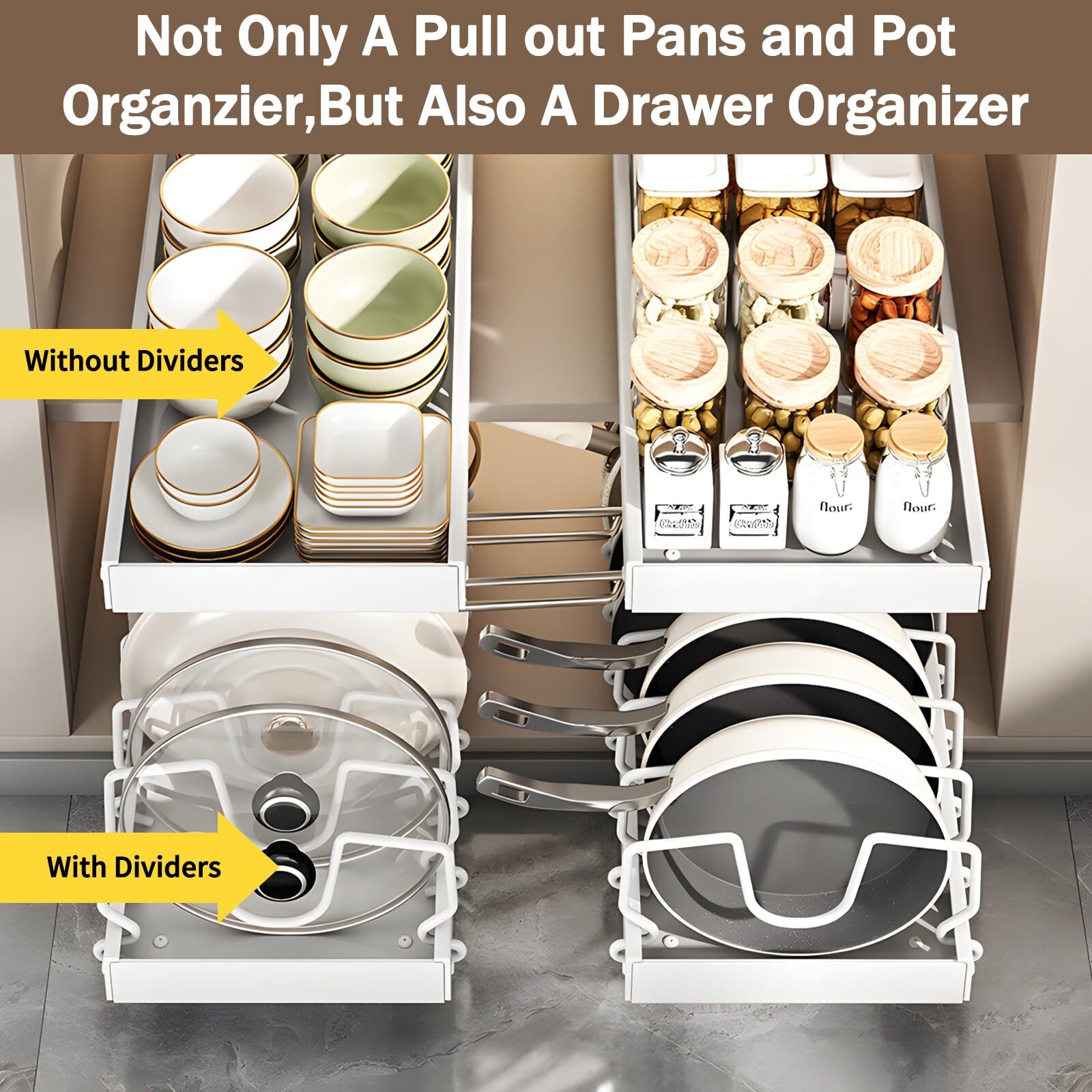 Pull Out Pots and Pans Organizer for Under CabinetPull Out Cabinet ...