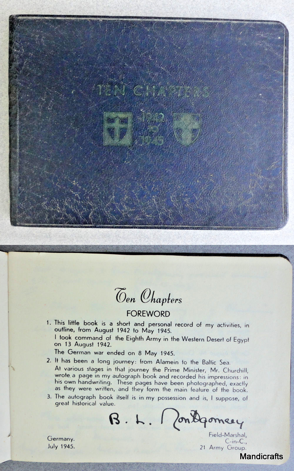 Book Ten Chapters 1942 -45 Montgomery Field Marshall UK Military Diary ...