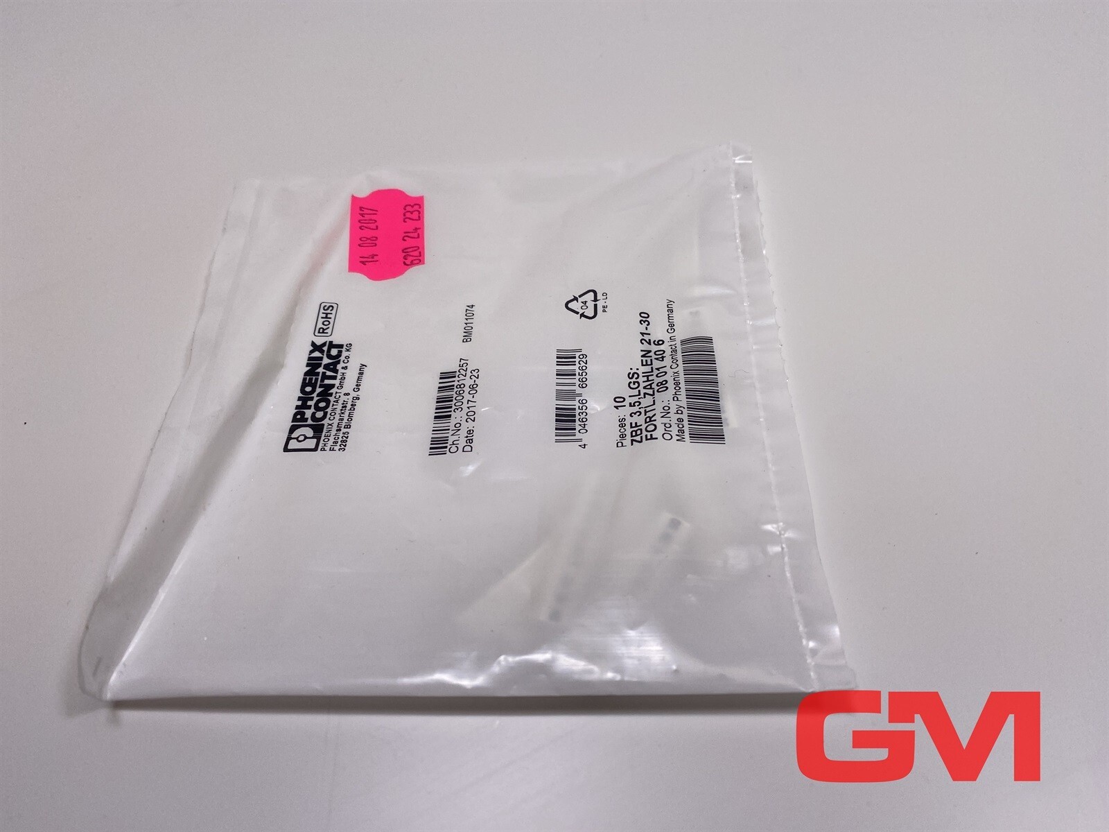 VE 10x Phoenix Contact Zackband ZBF 3,5,LGS:FORTL.ZAHLEN 21-30 strips ...