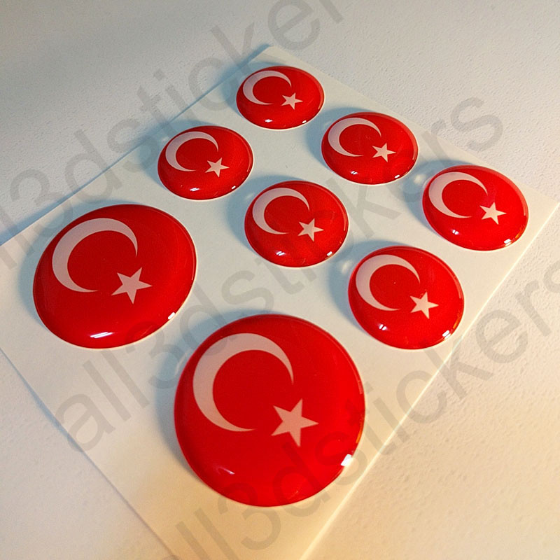 Autocollants Turquie Adhésif Drapeau Turquie 3D Résine Relief ...