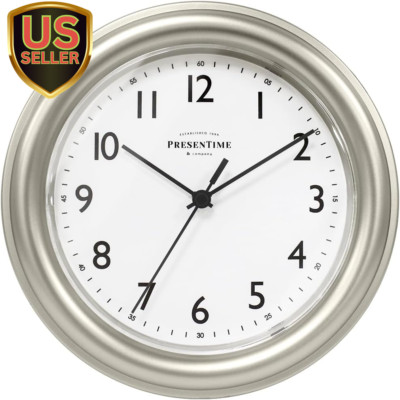 & Co. 8.5" Modern Farmhouse Essential Wall Clock, Silent Non Ticking ...