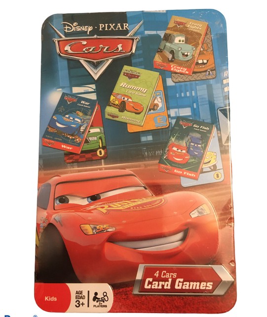 The World of Cars 4 in 1 Card Game Set - Tin Pixar Disney Rummy Fish ...