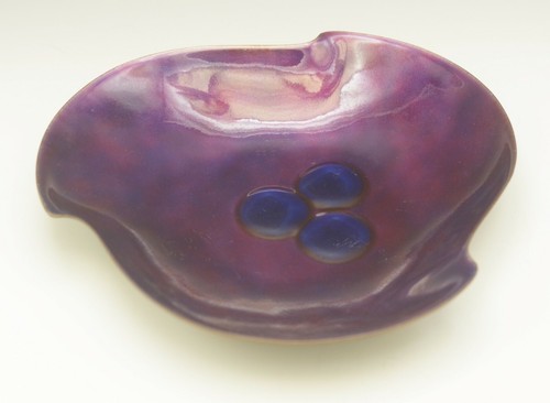 BOVANO CHESHIRE CT ENAMEL ON COPPER LOW BOWL DISH MODERN PURPLE 7.75 ...