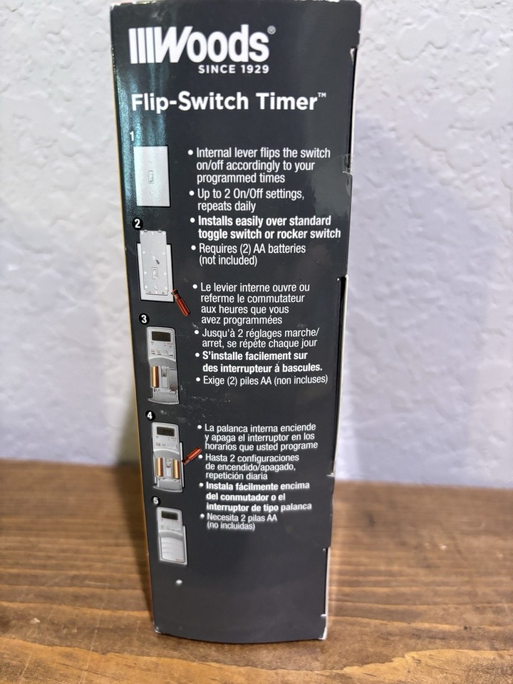 Woods Flip-Switch Auto Timer 59744 Wireless Fits Over Toggle ...