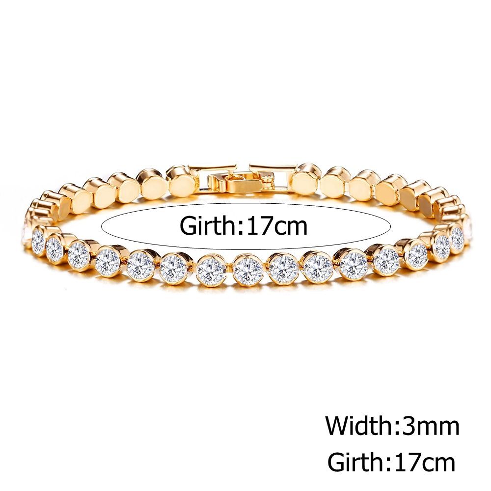 New Luxury Shiny Diamond Bracelet Hip Hop Inlaid Rhinestone Link Chain ...
