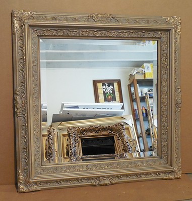 Large Solid Wood "34x34" Square Beveled Custom Framed Wall Mirror | eBay