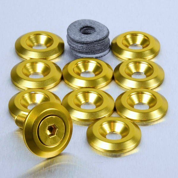 Aluminum Countersunk Washer M6 (22mm O/D) Pack x 10 Gold | eBay UK