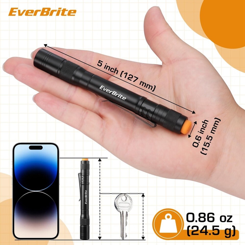 EverBrite Pen Light Pocket Flashlights Aluminum LED Pen Flashlights w ...