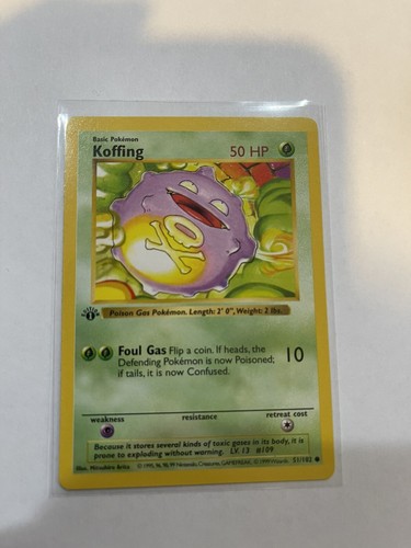 Pokemon Koffing 51/102 1st Edition Base Set 1999 Pokemon Game ...