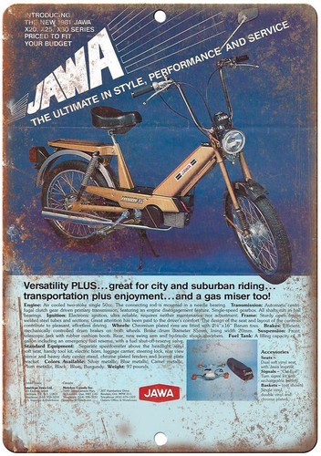 Jawa Moped Vintage Motorcycle Ad Reproduction Metal Sign A455 | eBay