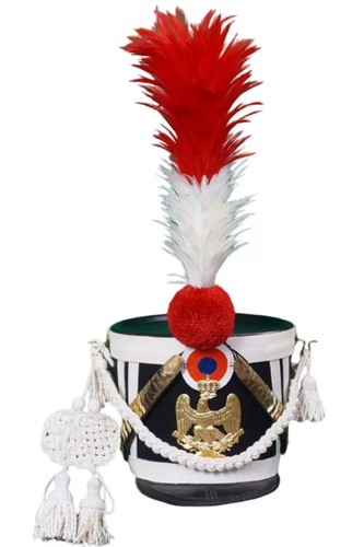 Shako Casque Cuir Napoléonienne Français Militaire 2 Couleur Pompon | eBay
