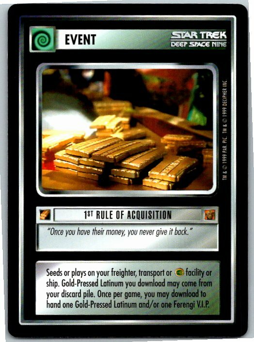 Star Trek Rules Of Acquisition CCG Common Card 1st Rule Of Acquisition ...