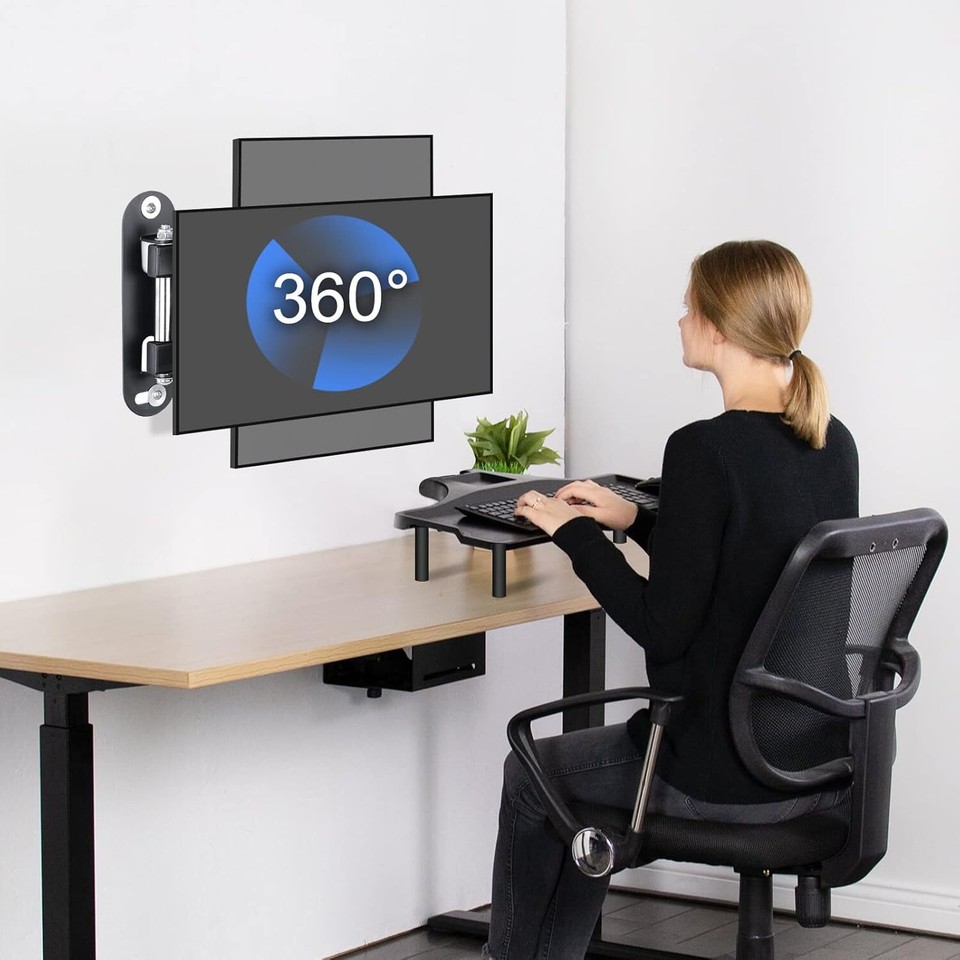 Articulating TV Wall Mount Bracket Flat Screen Computer Monitor Arm Fit ...