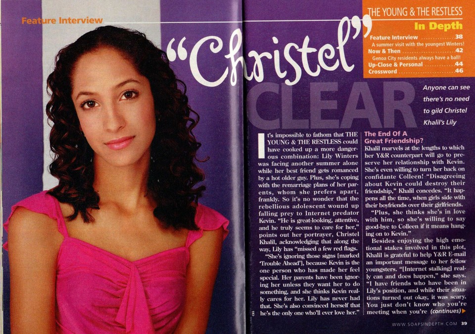 CBS SOAPS IN DEPTH October 7 2003 Crystal Chappell Christel Khalil Sean ...