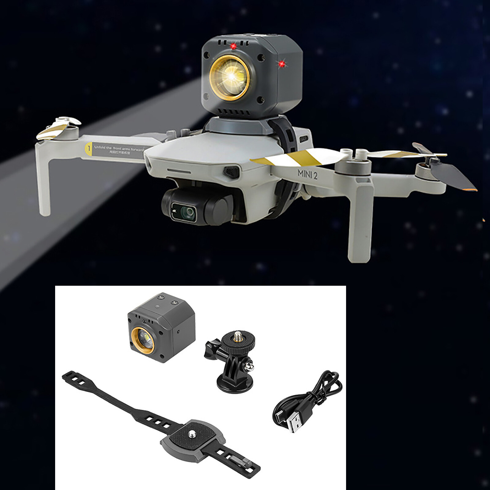 LED Searchlight Night Flight Light Lamp for DJI MINI3 Pro/MINI 2/MAVIC ...