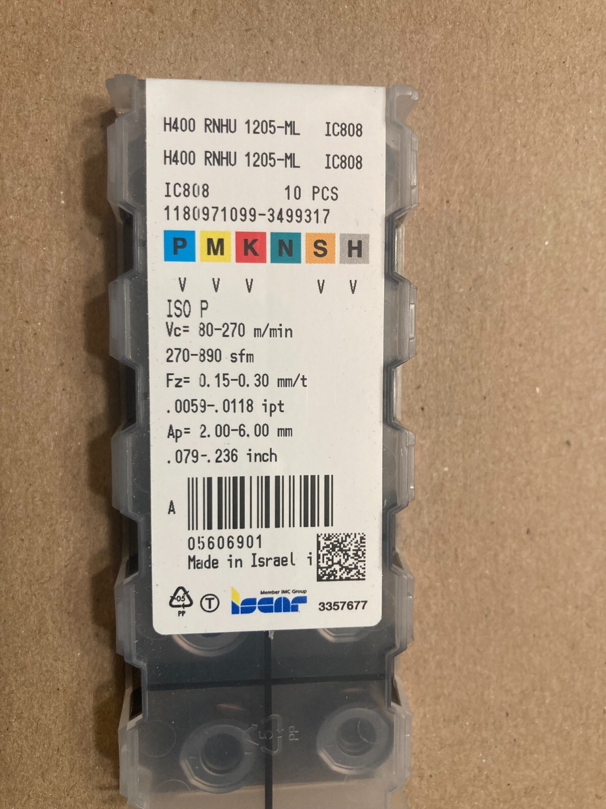 10 pcs ISCAR H400 RNHU 1205-ML IC808 CARBIDE INSERTS | eBay