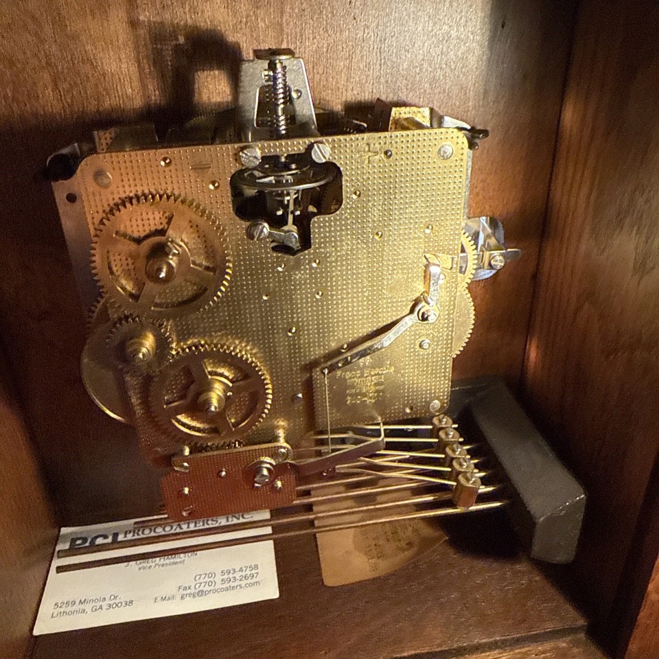 VINTAGE RIDGEWAY MANTLE CLOCK /TWO JEWELS /HERMLE MOVEMENT / See The ...