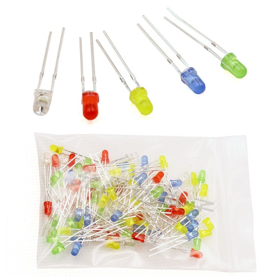 Gute Qualität LED -Perlen Leuchtdiode 3 Mm 100pcs Blau Weiß Rot Hoch ...