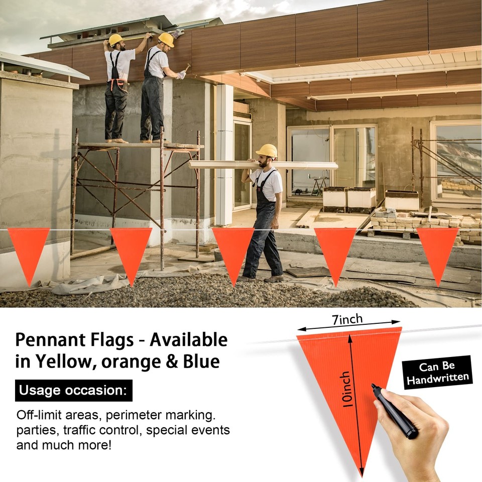 Pennant Safety Flags Flagging Banner Warning Flags Marking Flags on ...