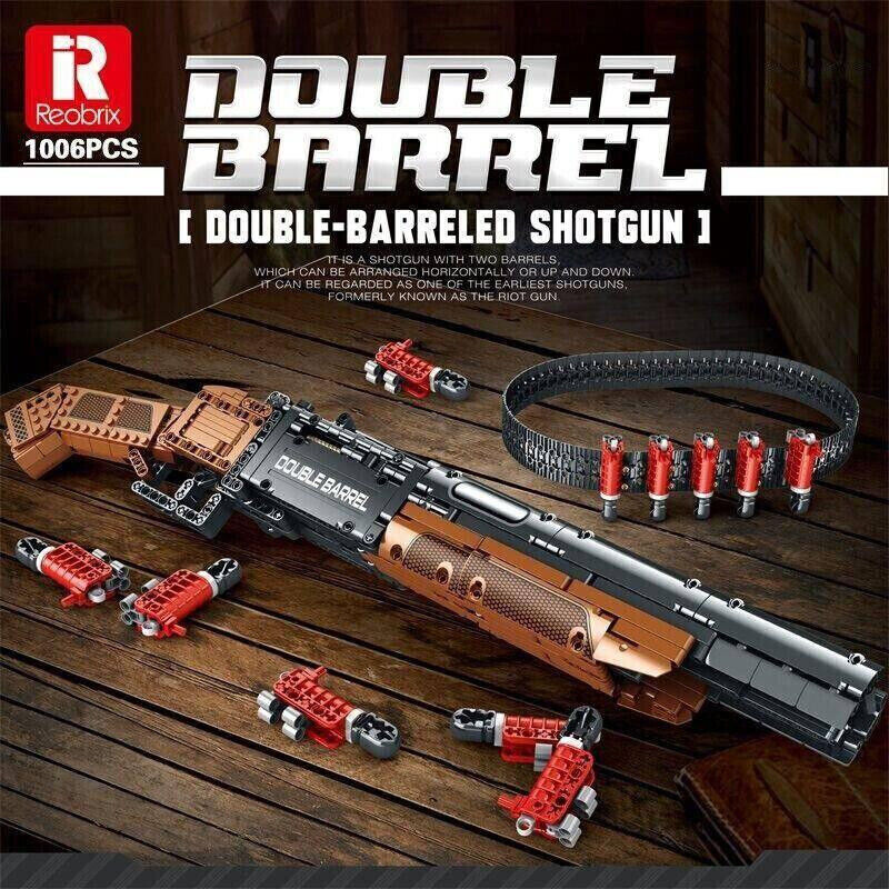 1006 Pcs Double Barrel Shotgun Building Blocks Military Gun Bricks ...