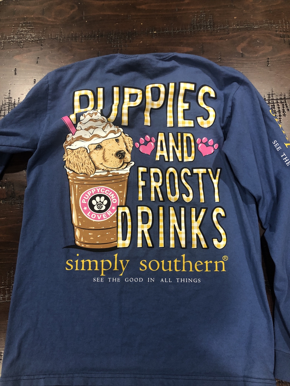 SIMPLY SOUTHERN Puppies and Frosty Drinks Blue Crewne… - Gem