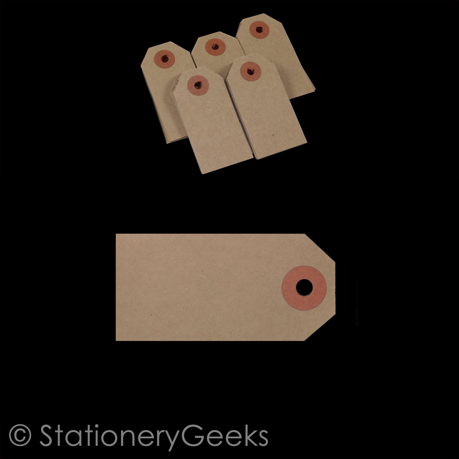 50 Brown Buff UNSTRUNG Reinforced Tags 70mm x 35mm Size 1 Luggage ...