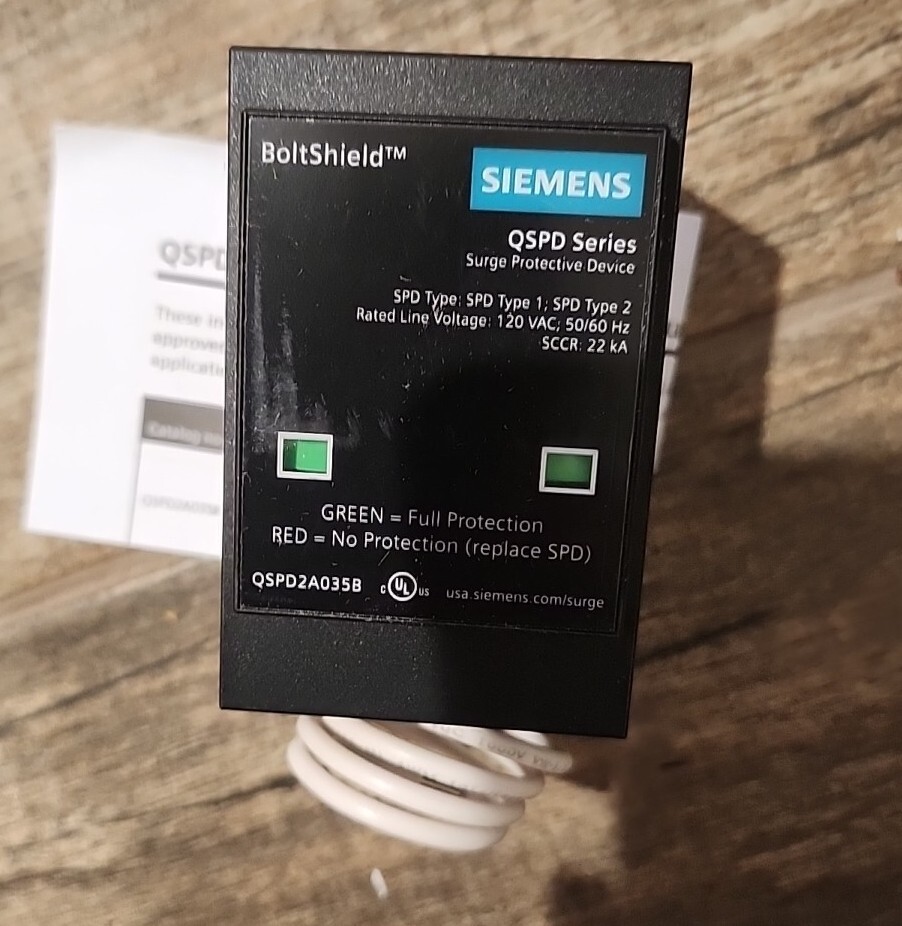 Siemens Boltshield 2-Pole Plug-in Surge Protection Device (QSPD2A035B ...