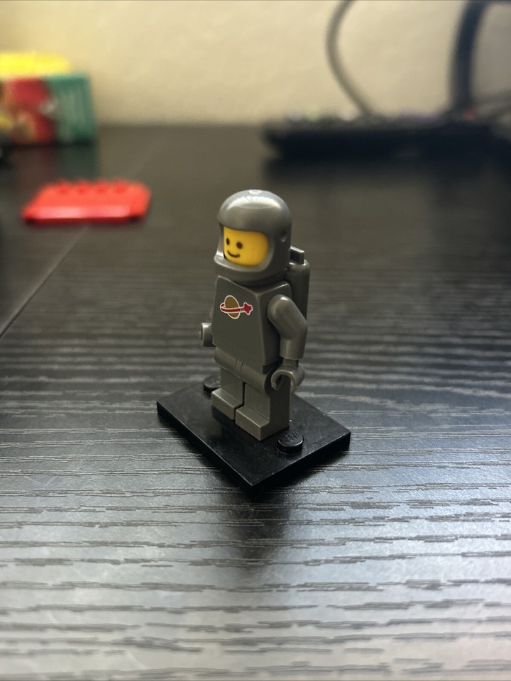 Dark Bluish Gray Classic Spaceman Minifigure w/ non-fading logo (custom ...