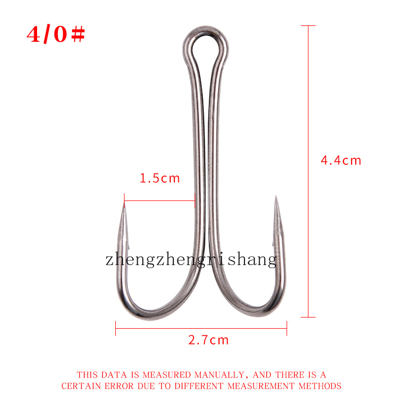 100PC Double Fishing Hooks Saltwater Open Shank Frog Hook High Carbon ...