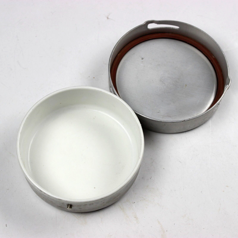 VINTAGE WEST GERMAN ARMY BUTTER DISH DDR ALUMINUM PLASTIC NOS SURPLUS ...