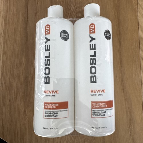 NEW Bosley MD Revive Color Safe Nourish Shampoo Volumizing Conditioner ...