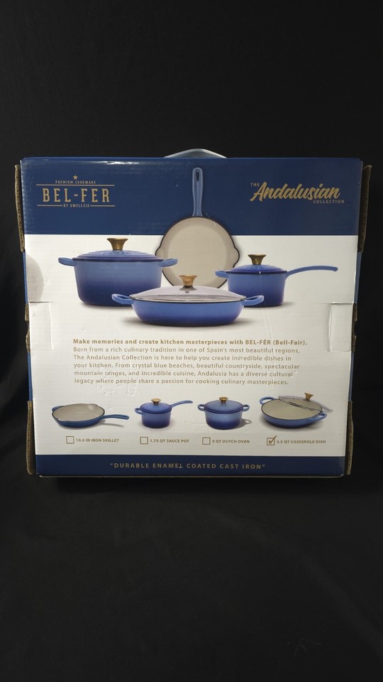 BEL-FER Premium Cookware The Andalusian Collection 3.5QT Casserole Dish ...