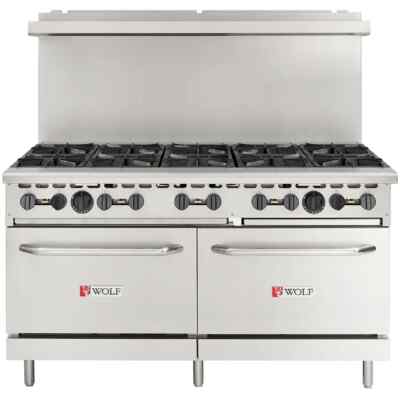 Wolf Commercial WX Series 60" Gas Restaurant Range w/ (10) 28 KBTU ...
