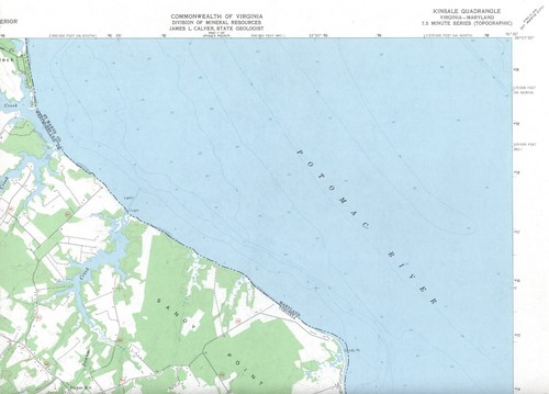 Kinsale Quadrangle Virginia-Maryland 1973 USGS Topo Map 7.5 Minute ...