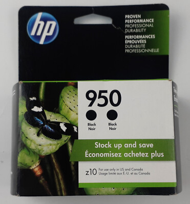 New HP 950 TWIN-PACK Black Ink Cartridges Hp Printer Pro 8610 8600 Exp ...