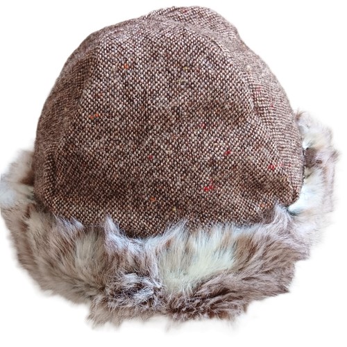 Silk lined faux fur trim Reversable wool hat hand crafted Vermont Mad ...