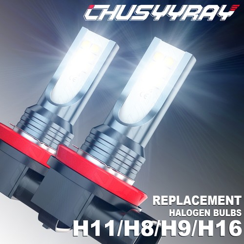 2X LED Fog Light Bulbs H8 H11 Fog Light Bulb White 6000K High Power DRL ...