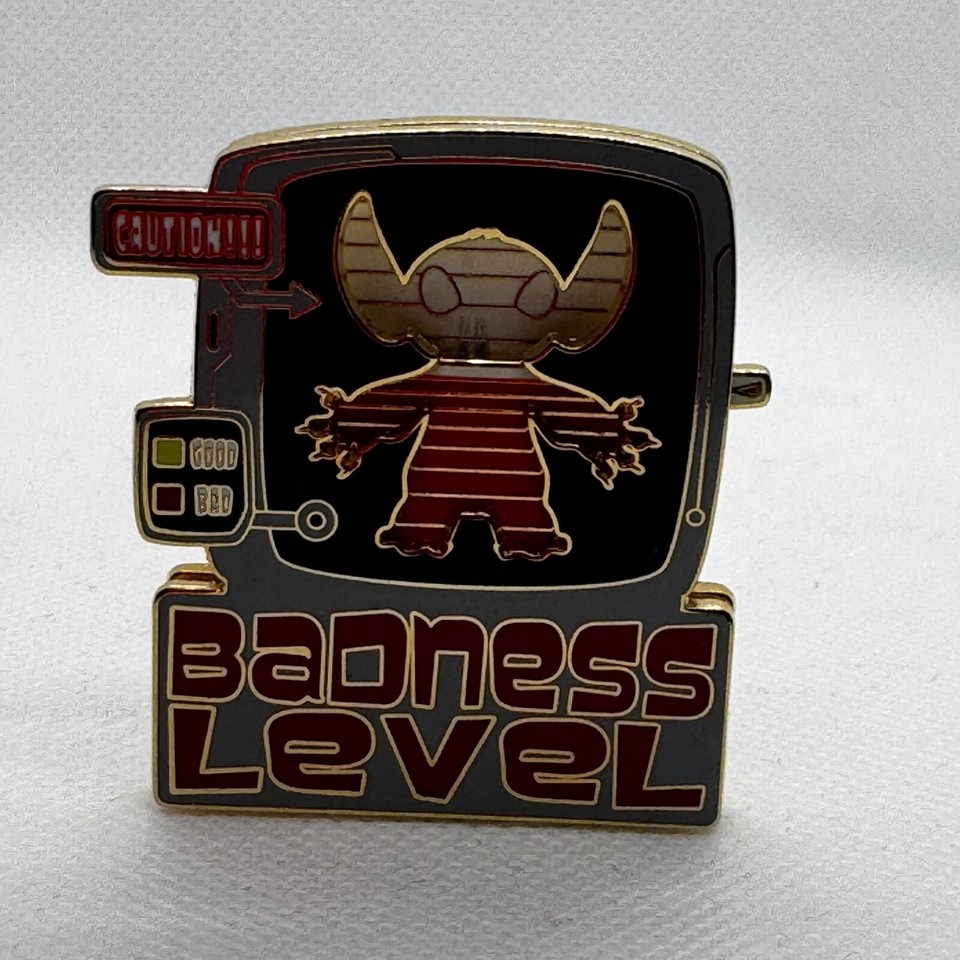 Disney Pin - Stitch’s Badness Level - Lilo & Stitch - Caution!! Good ...
