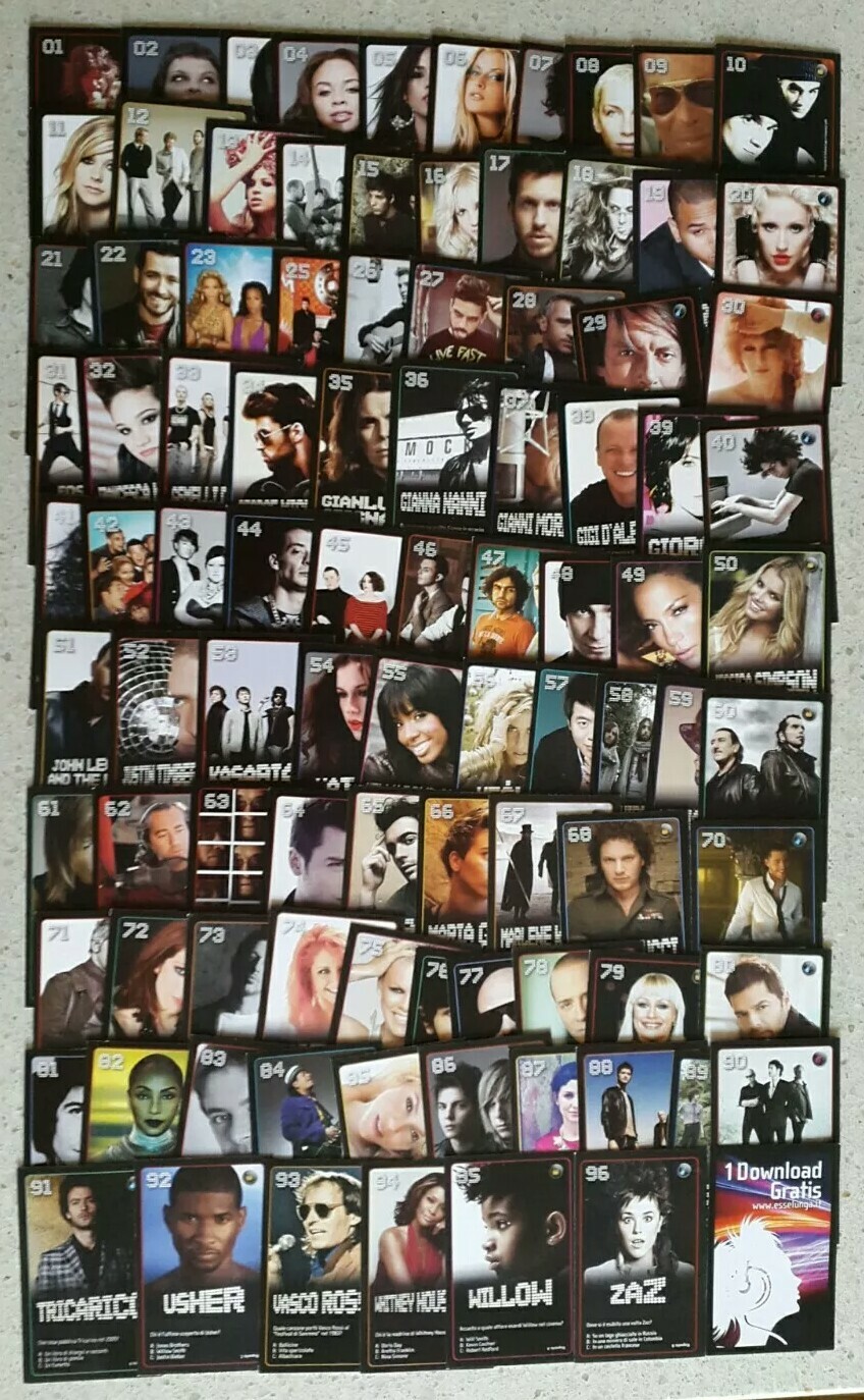 95 CARDS ESSELUNGA - STARZONE - CANTANTI - SONY MUSIC - 2012 - FIOR DI ...