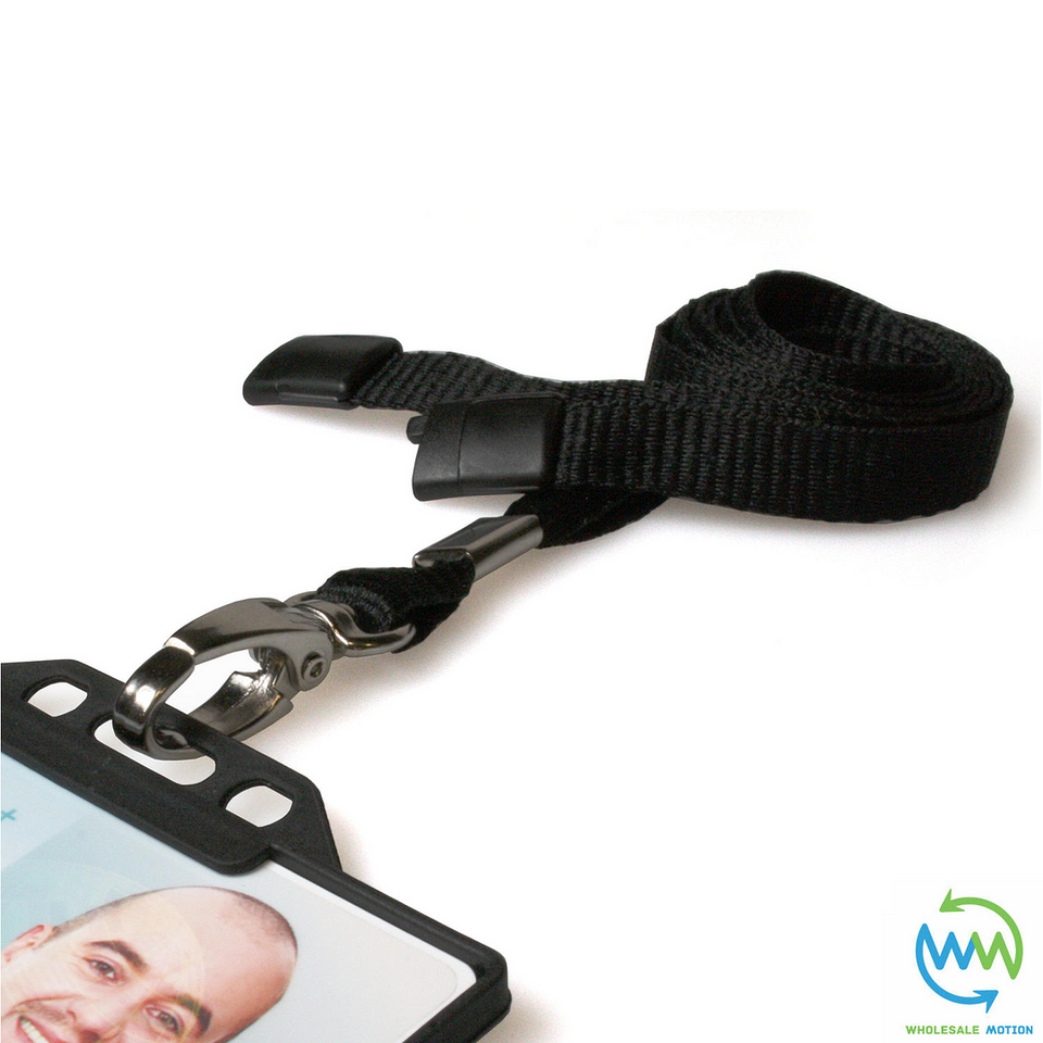 BLACK LANYARD ID Card NECK STRAP Holder METAL CLIP For BADGE Pass USB ...