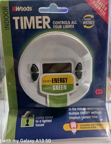 Woods Coleman Cable White Wall Indoor Timer Light Control Multiple ...