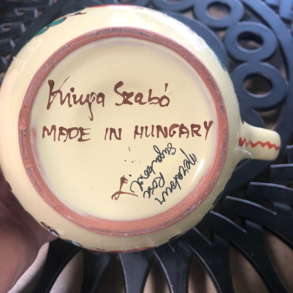 Hungarian Kinga Szabo Sugar or Tea Bowl with Lid Handmade Signed 6.5 ...