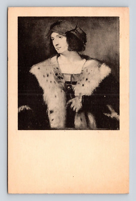 Antique Postcard MAN IN RED CAP The Frick Collection Titian New York NY ...