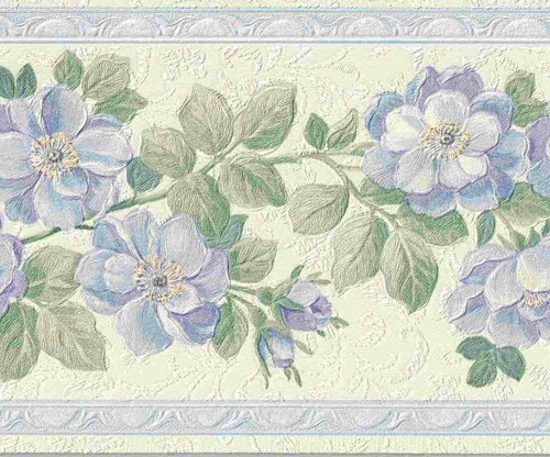 SATIN BLUE WILD FLOWERS WALLPAPER BORDER - B80701 | eBay