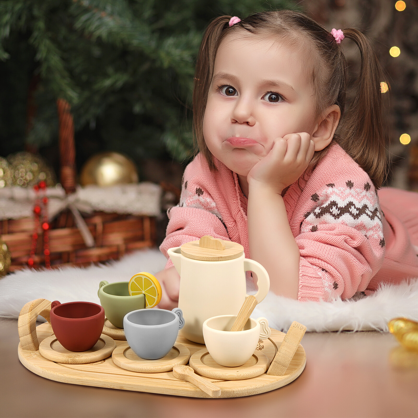 14Pcs Toy Tea Set for Kids Simulation Afternoon Tea Kit Creative Role ...