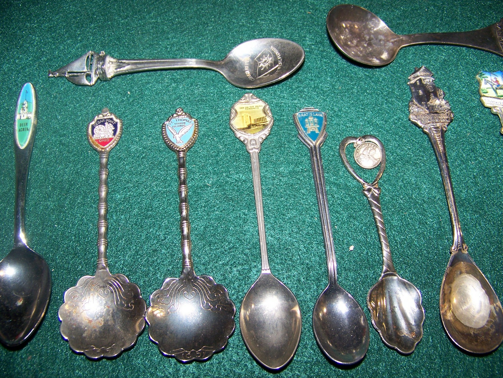 Lot of 16 Souvenir travel Spoons stainless- Silver Plated vintage | eBay