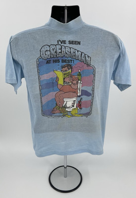 The Greaseman Shirt Greaseman Fan “At His Best” Vintage 1978 Blue Mens ...