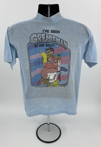 The Greaseman Shirt Greaseman Fan “At His Best” Vintage 1978 Blue Mens ...