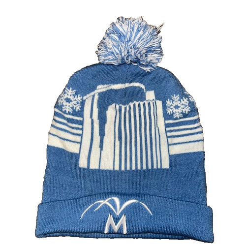 Casino Morongo Winter Hat Cap Beanie Blue White Pom One Size Unisex | eBay
